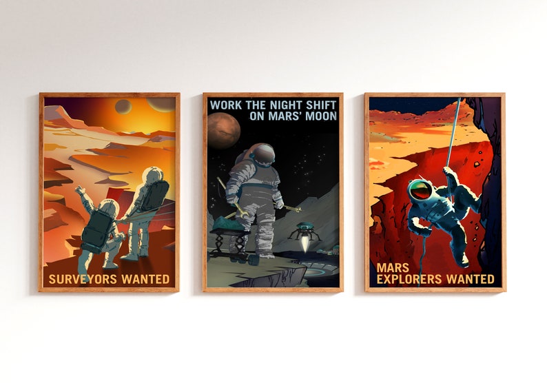 Nasa Needs You! Mars Explorers Poster (2.0), Mars Illustration Art ...