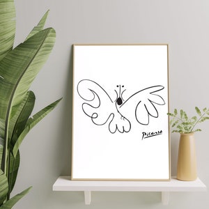 Picasso's Butterfly Line Drawing Poster Art | Exhibition Print in High ...