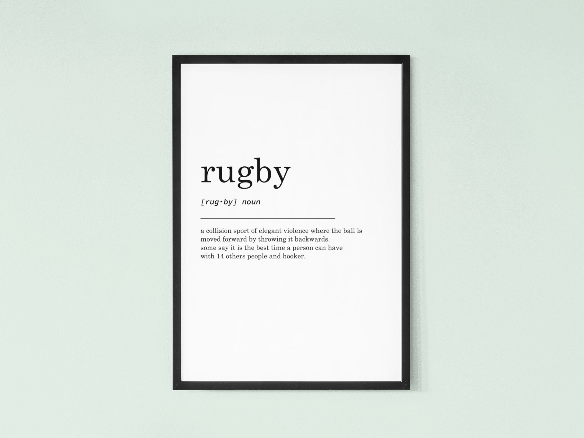 Rugby Definition Print Wall Art Prints Rugby Fan Gifts | Etsy UK
