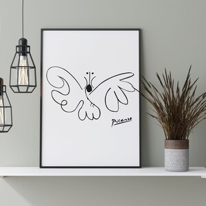 Picasso's Butterfly Line Drawing Poster Art | Exhibition Print in High ...
