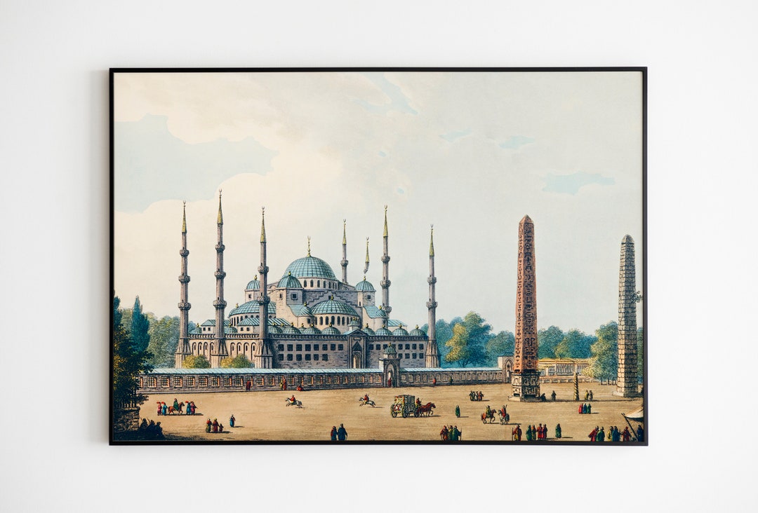 Mosque of Sultan Achmet - Mosque Landscape Vintage Poster Art - Etsy