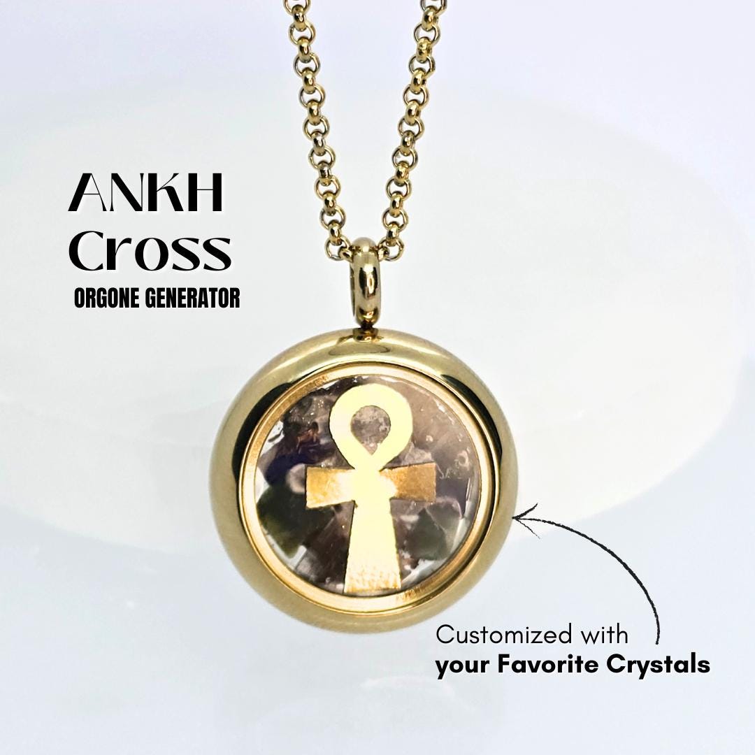 Ankh Cross Concept Orgone Generator - Custom 50 Crystal Choices for ...