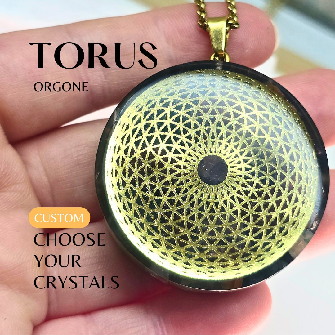 Torus Orgonite Generator - Custom 50 Crystal Orgone. Sacredy Geometry ...