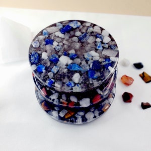 SET 7 Chakras Charging Plate and Coasters. Orgone Accumulator for Meditation and Water ...