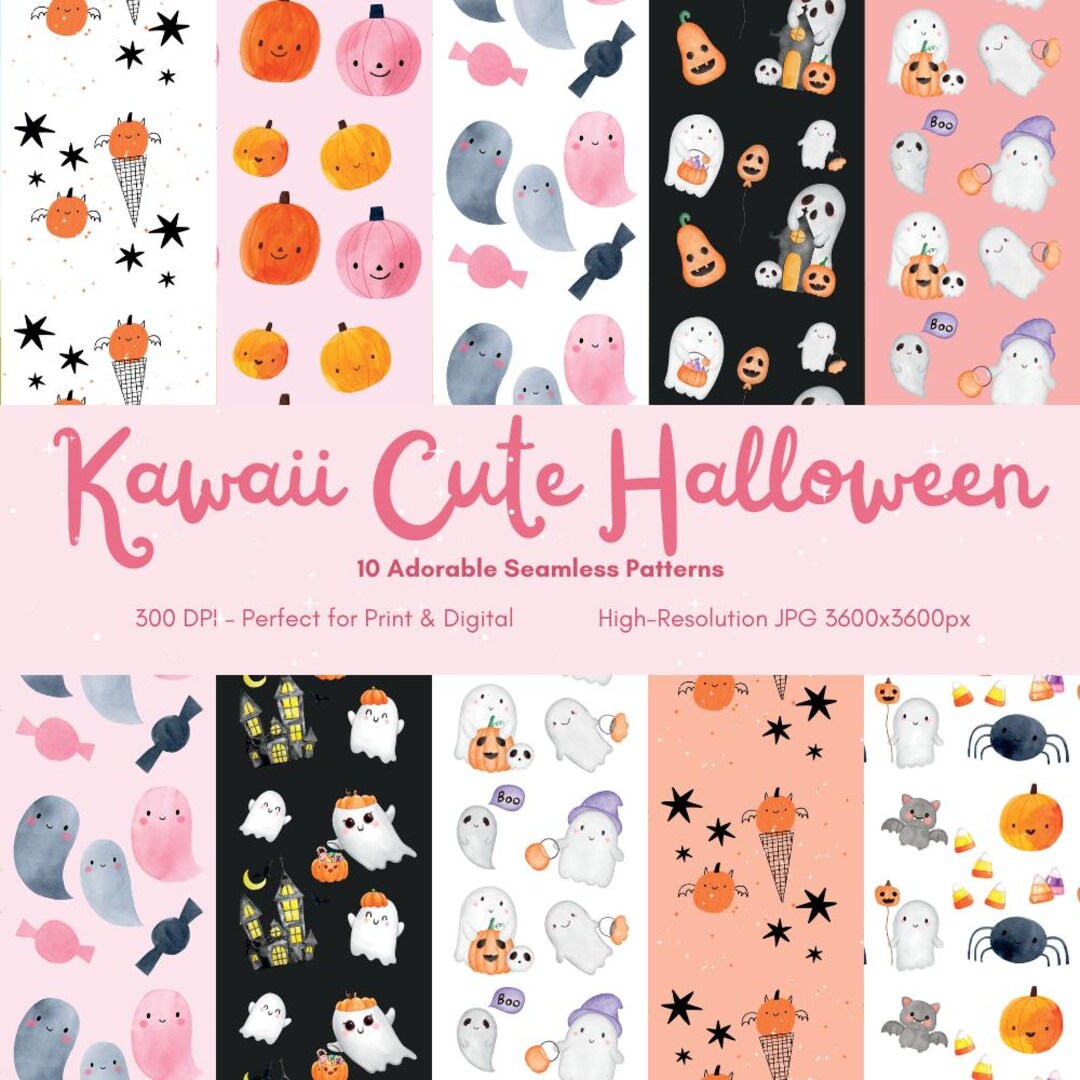 10 Cute Halloween Seamless Digital Paper, Candyland Digital Paper ...