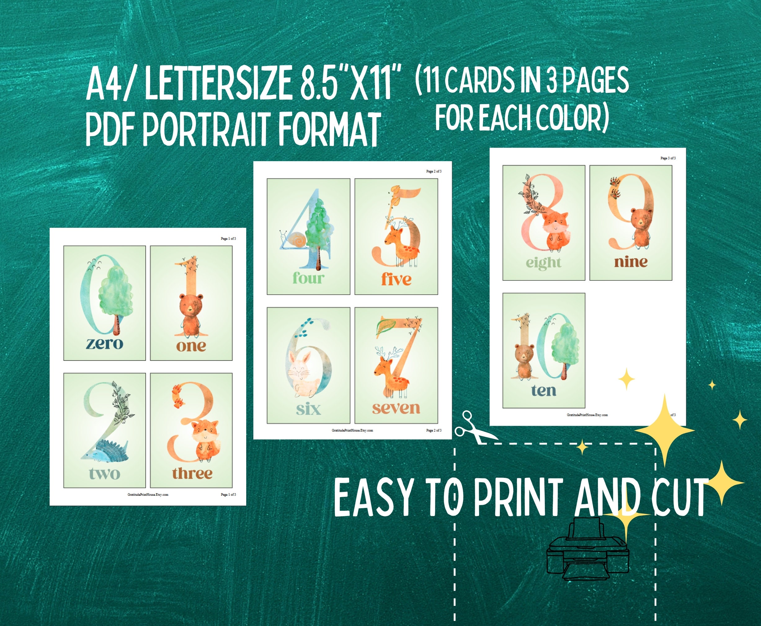 Number Flashcards for Kids, Printable Flashcards for Kids, Learn to ...