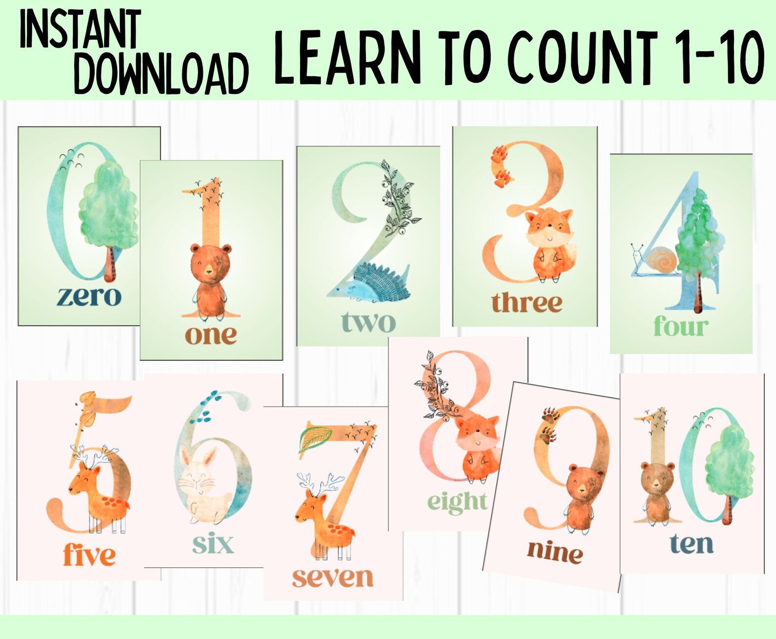 Number Flashcards for Kids, Printable Flashcards for Kids, Learn to ...