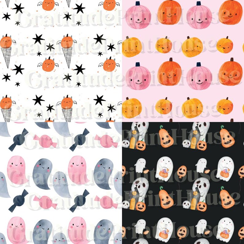 10 Cute Halloween Seamless Digital Paper, Candyland Digital Paper ...