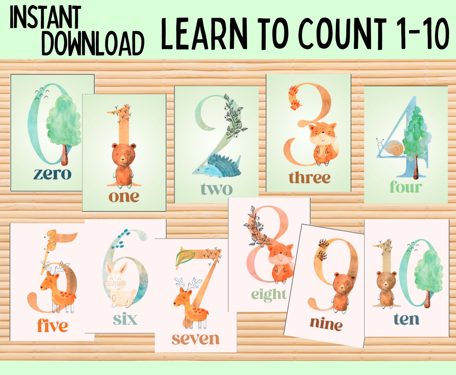 Number Flashcards for Kids, Printable Flashcards for Kids, Learn to ...