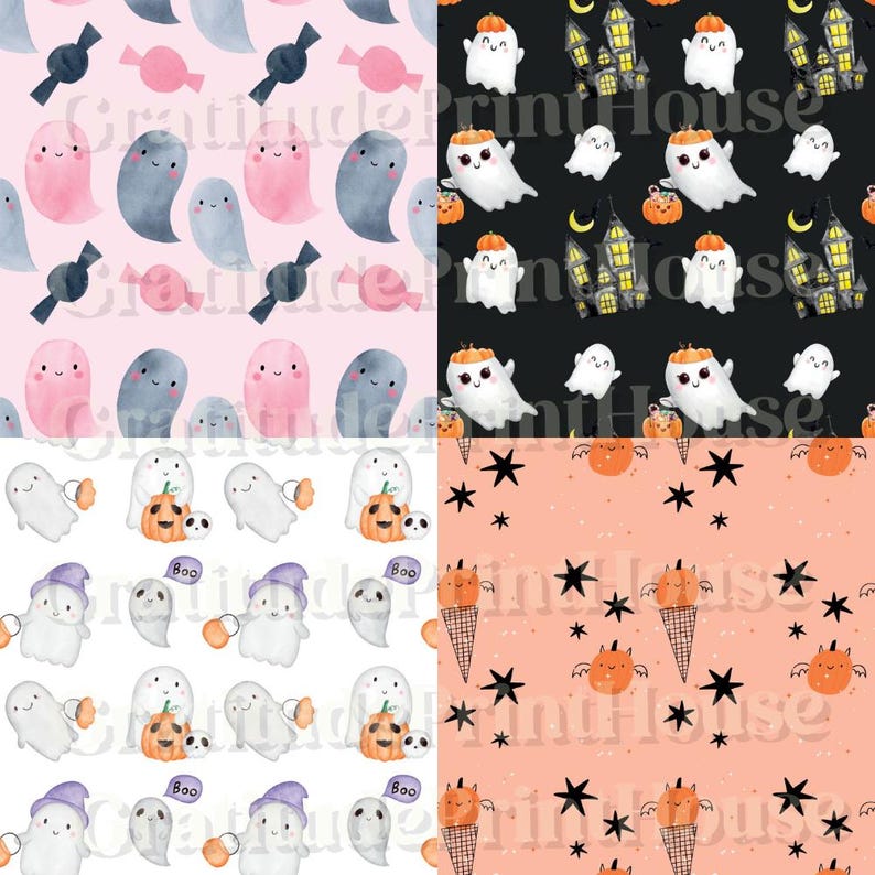 10 Cute Halloween Seamless Digital Paper, Candyland Digital Paper ...