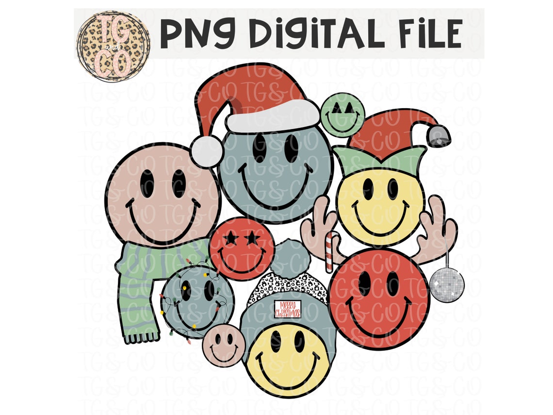 Christmas Png Christmas Smiley Png Smiley Face Png Smiley - Etsy
