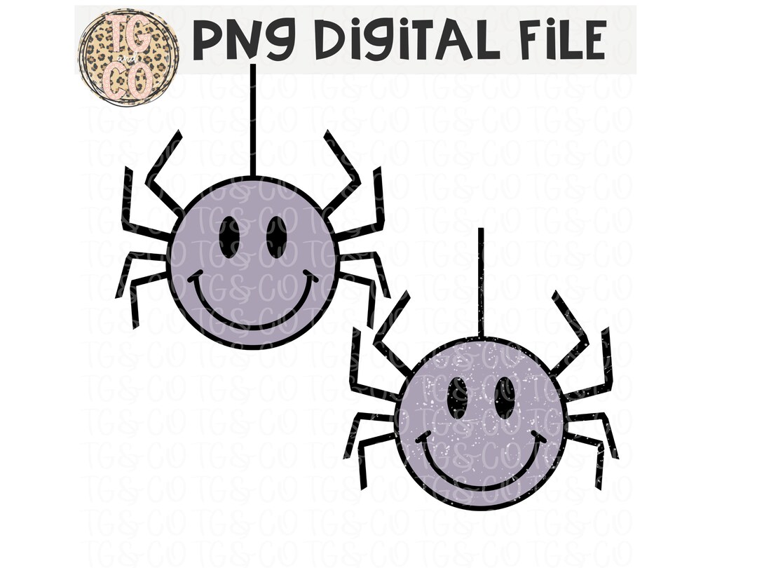 Spider Smiley Halloween Smileyssmiley Face Pngspooky Vibes - Etsy