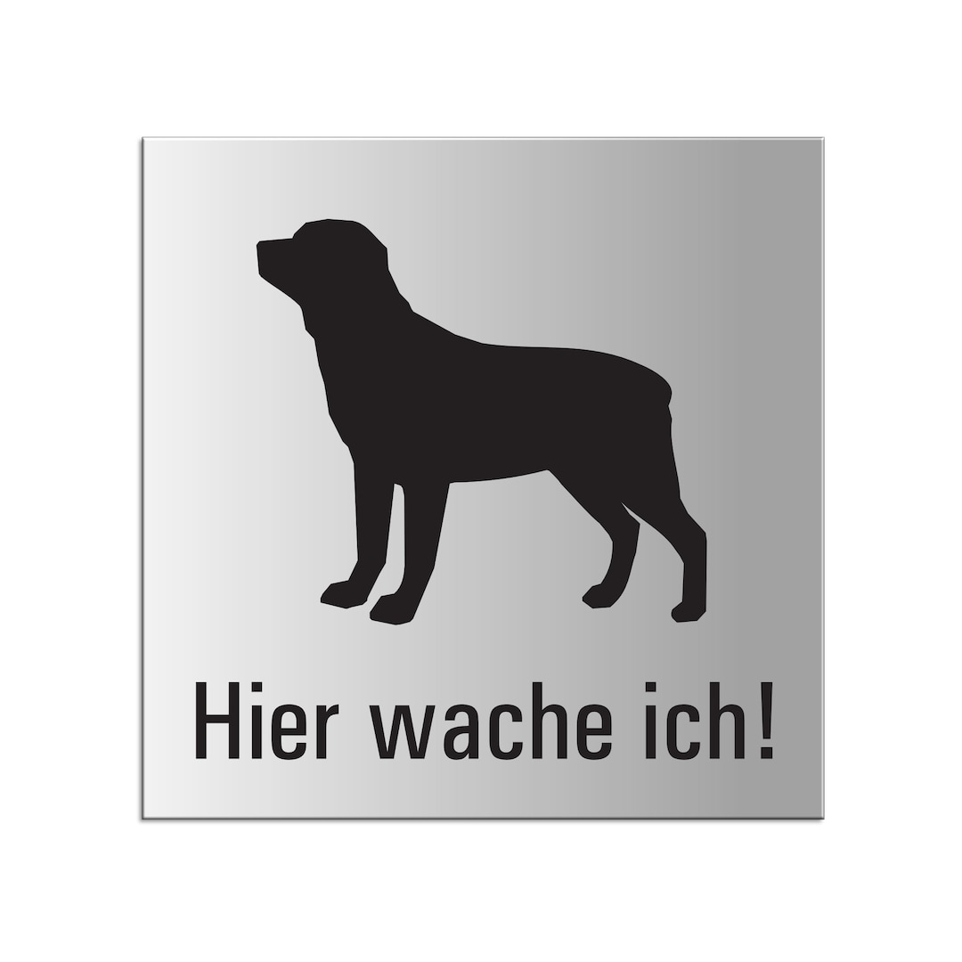 Attention Dog Shield Dog Warning Sign Aluminum Silver Anodized 12 X 12 ...