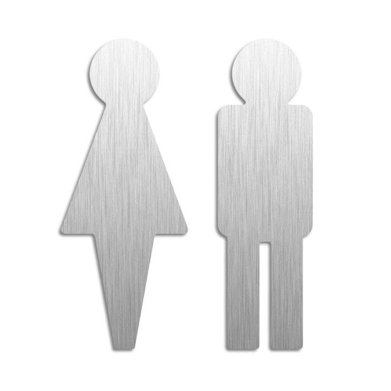 WC Sign Door Sign Pictograms Women Men Toilet Signs 120 Mm Stainless ...