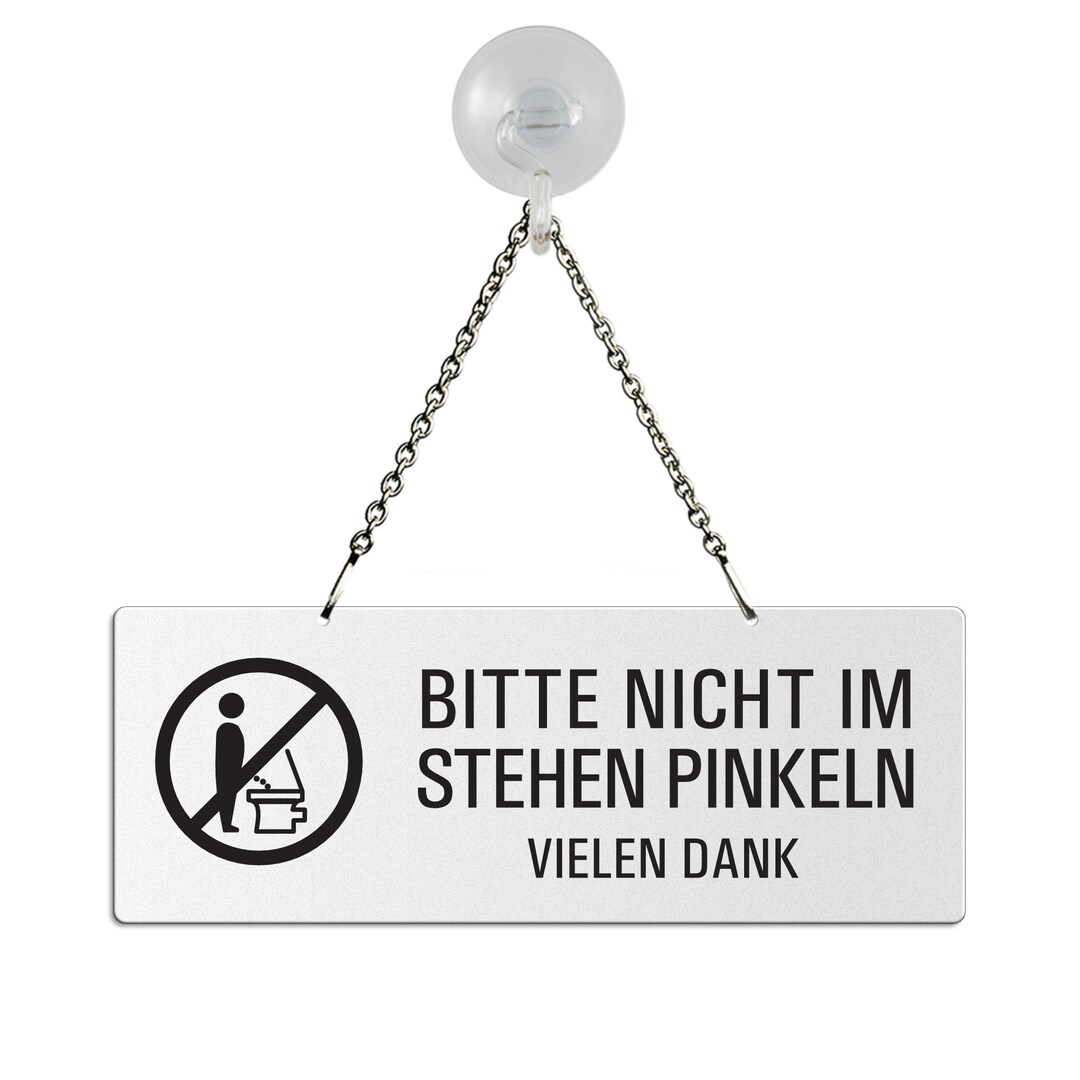 Sign Please Do Not Pee Standing Hanging Sign Chain Shield - Melamine ...