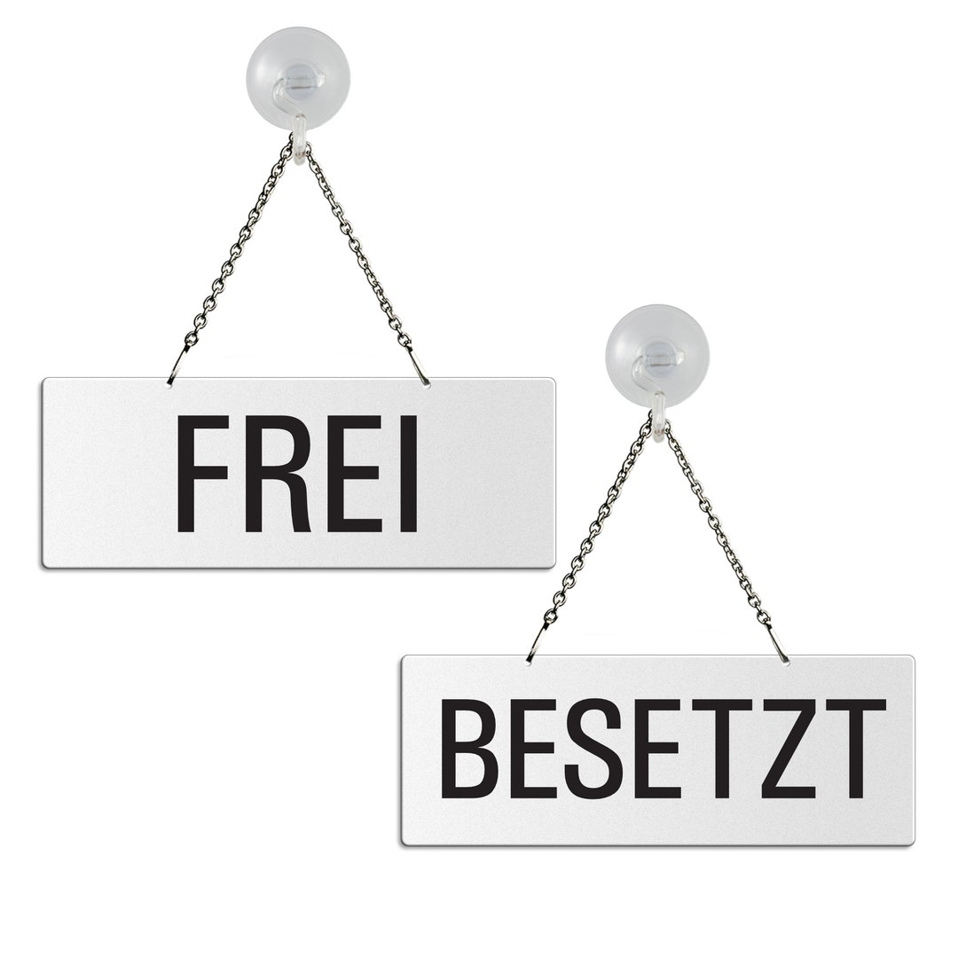 Sign Free Occupied Chain Sign - Melamine White 175x65 Mm With Suction ...