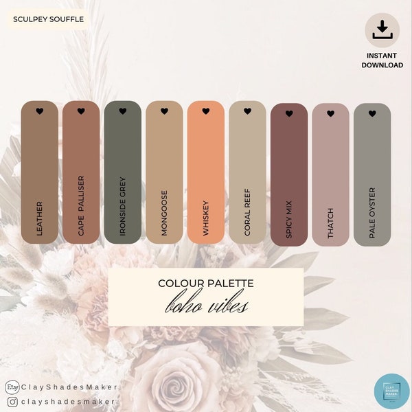 Boho Color Palette - Etsy