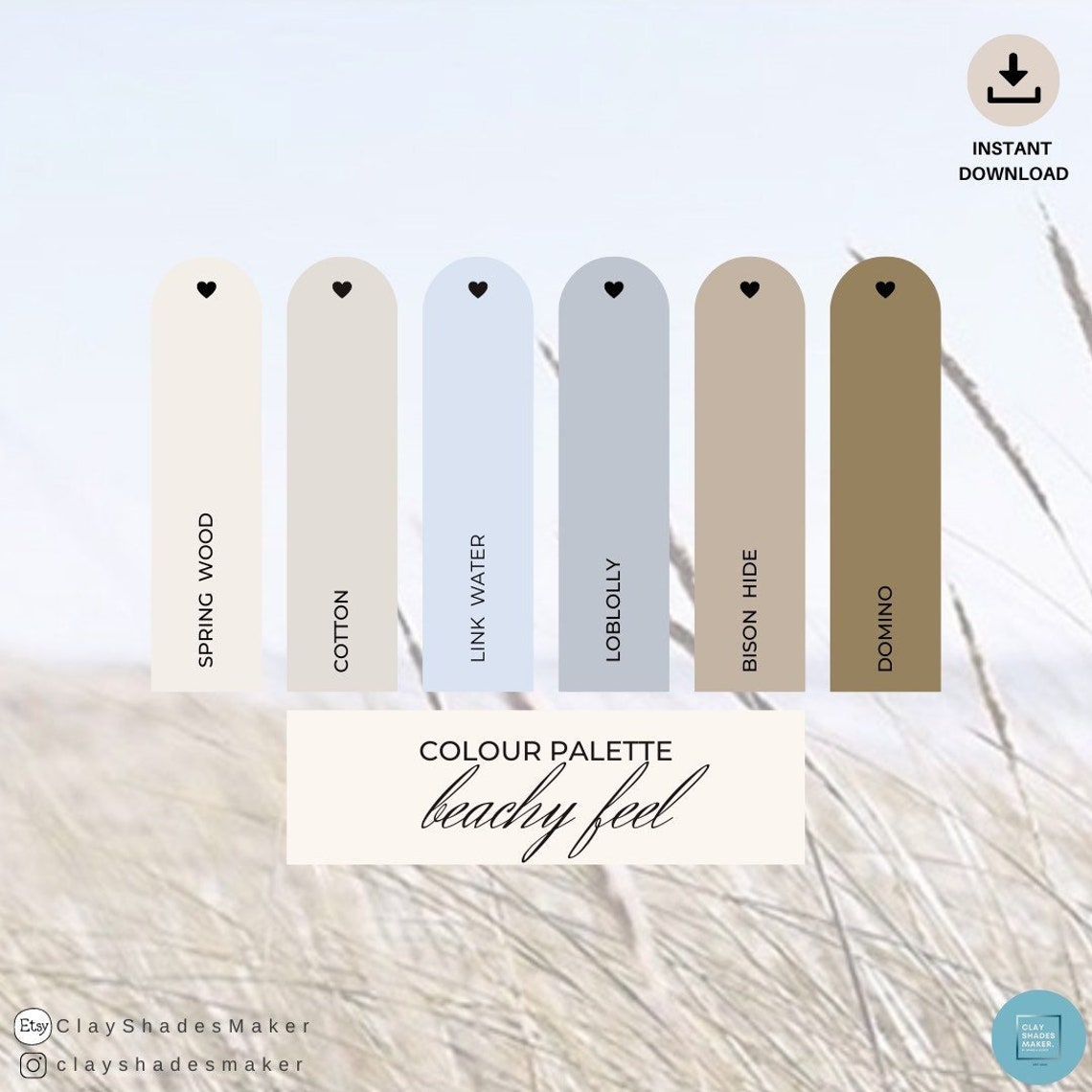 FIMO Beachy Feel 6 Colour Recipe Palette/ Polymer Clay Colour Recipe ...