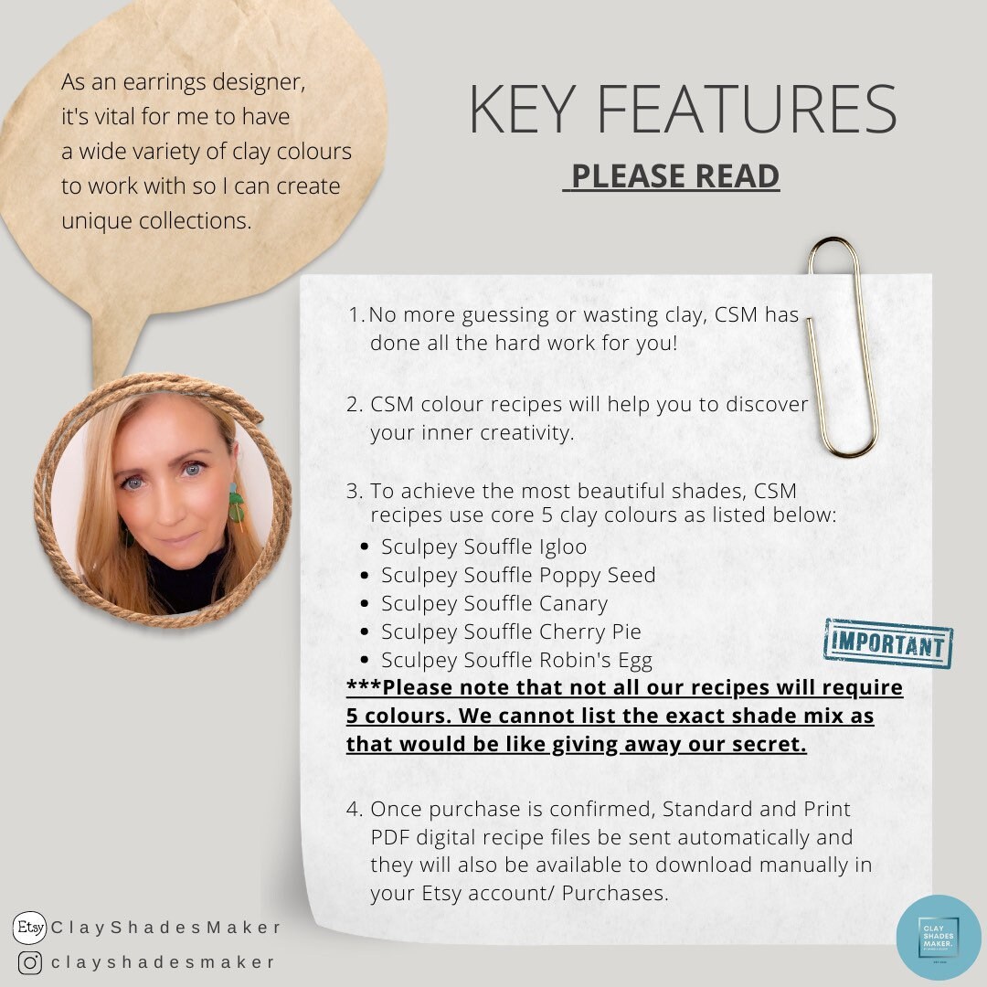 Sculpey Soufflé - 2023 Colour Trends - 6 Colour Recipe Palette /polymer ...