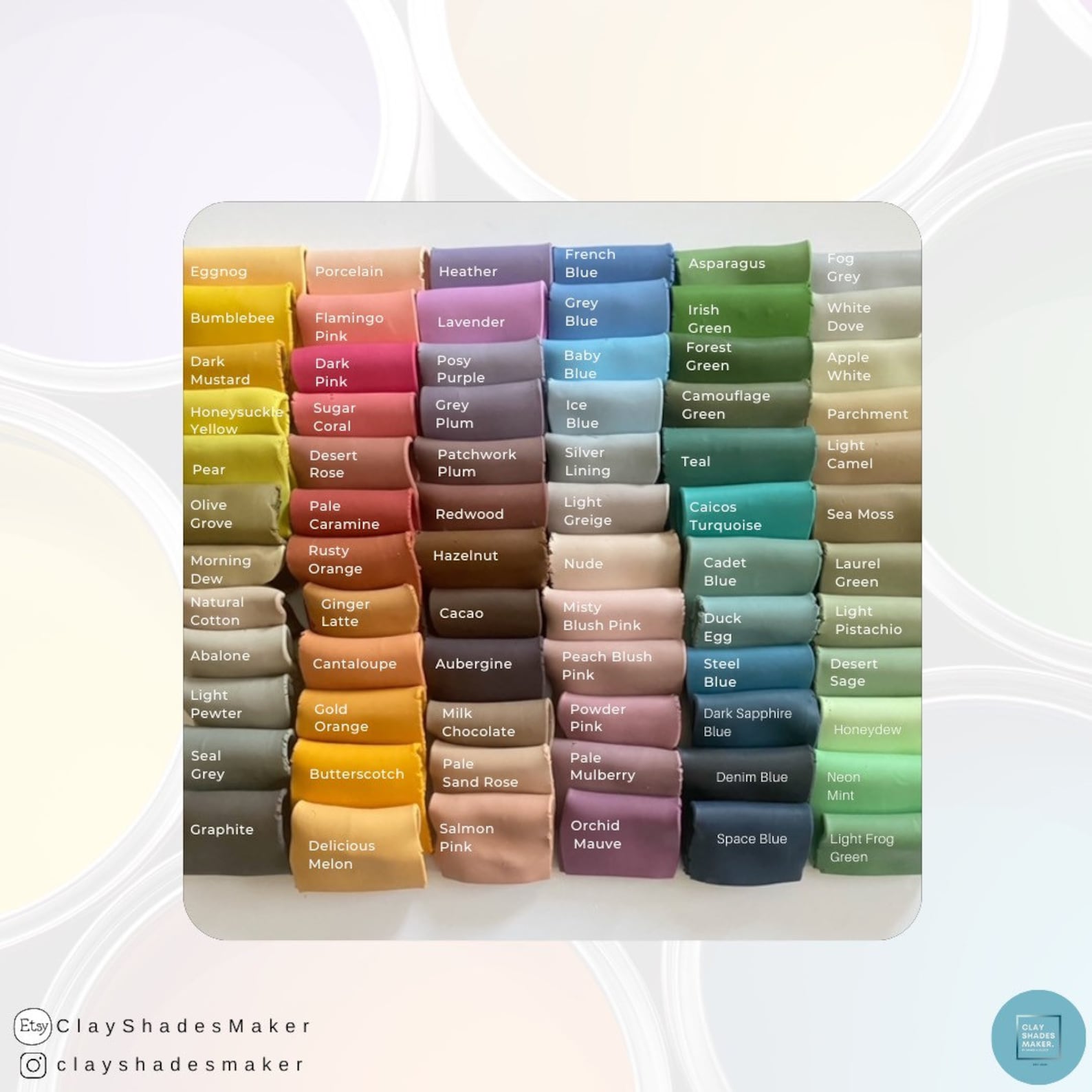 FIMO 72 Shades of Clay Colour Recipe Palette Polymer Clay /clay Mixing ...