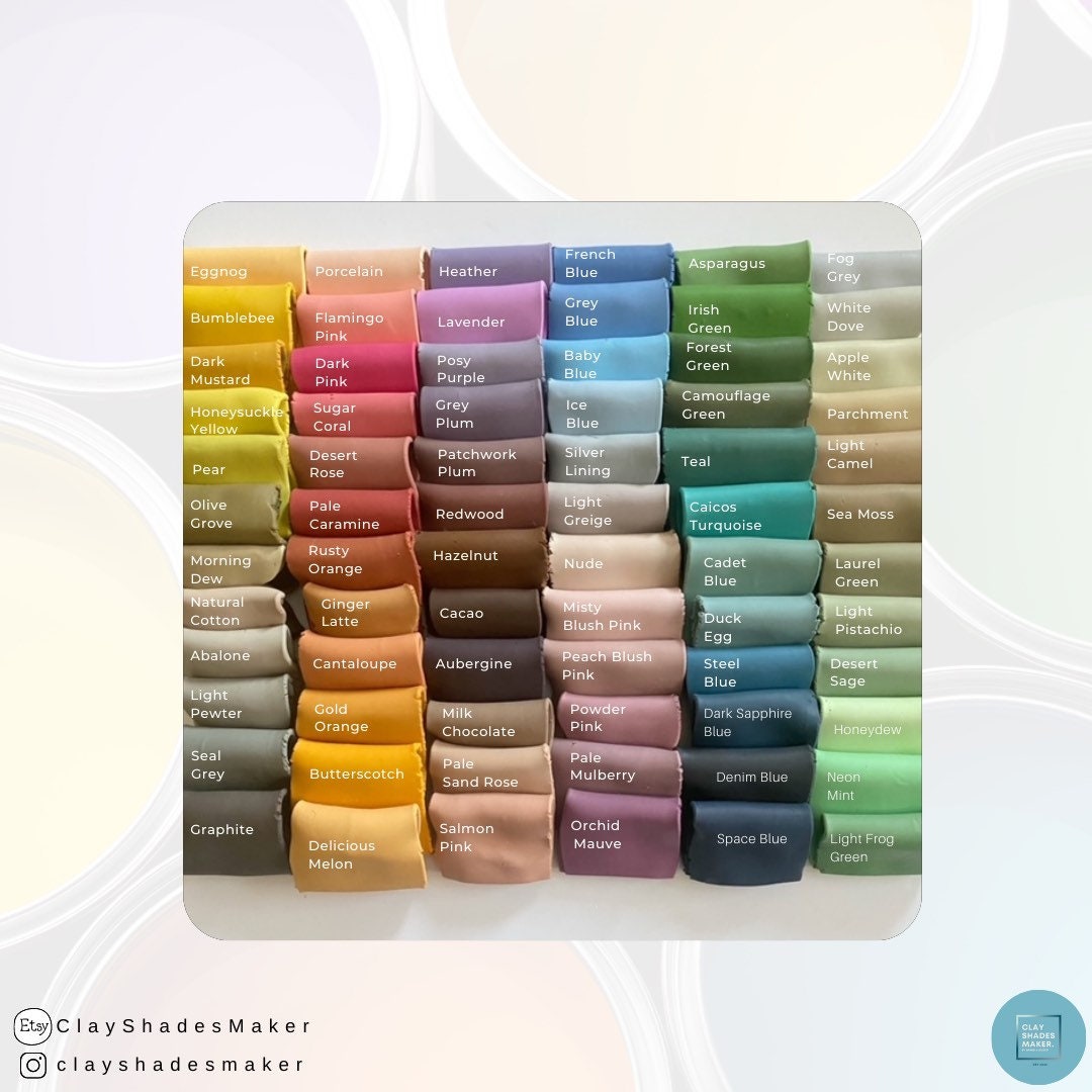 FIMO 72 Shades of Clay Colour Recipe Palette Polymer Clay /clay Mixing ...