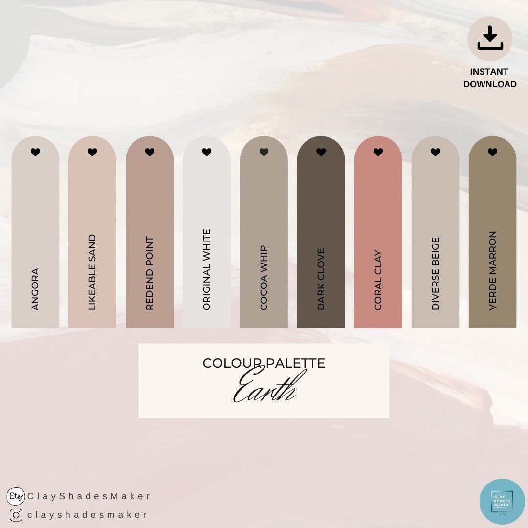 FIMO - Earth - 9 Colour Recipe Palette/ Polymer Clay Recipe/ Clay ...