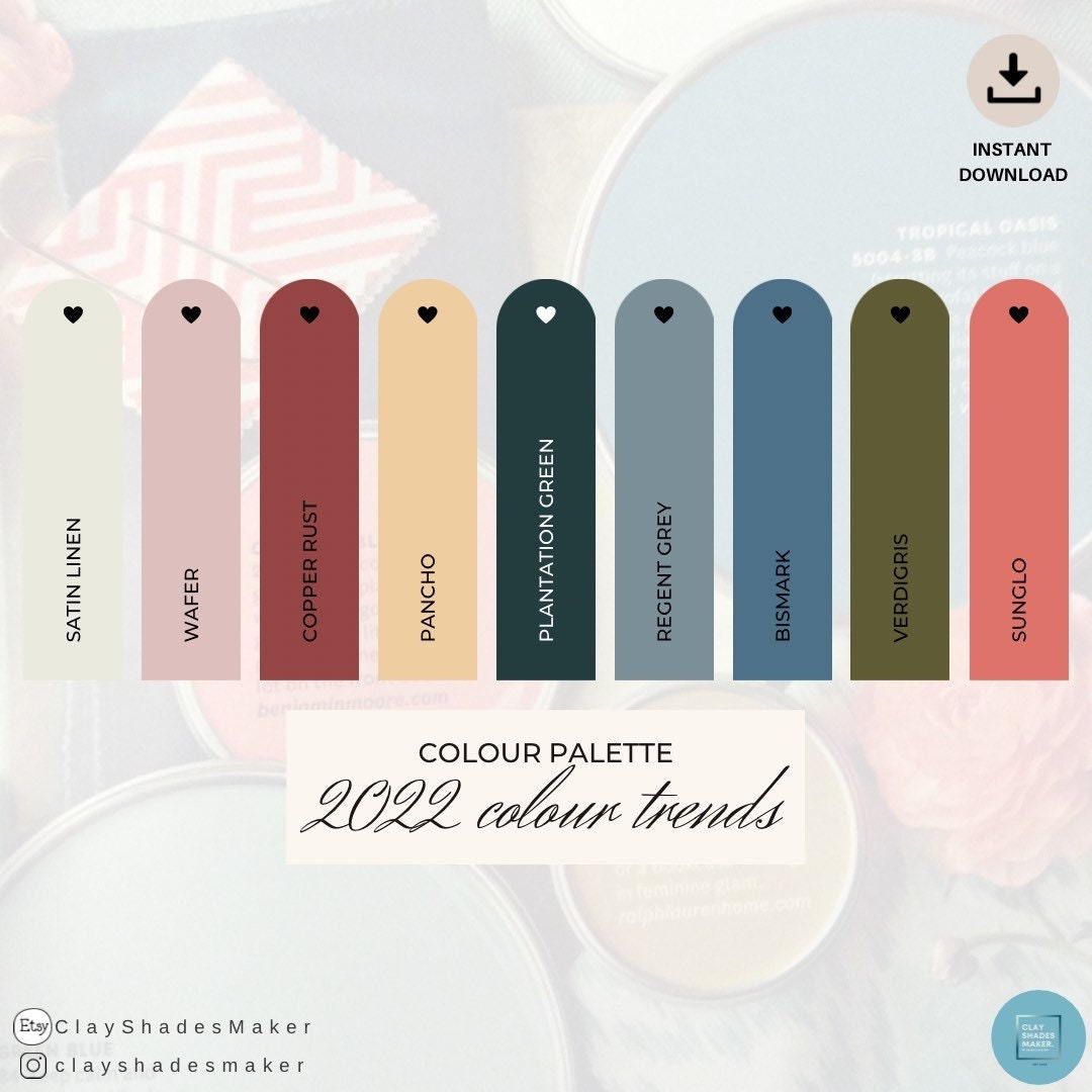 FIMO - 2022 Trends - 9 Colour Recipe Palette /polymer Clay / Clay ...