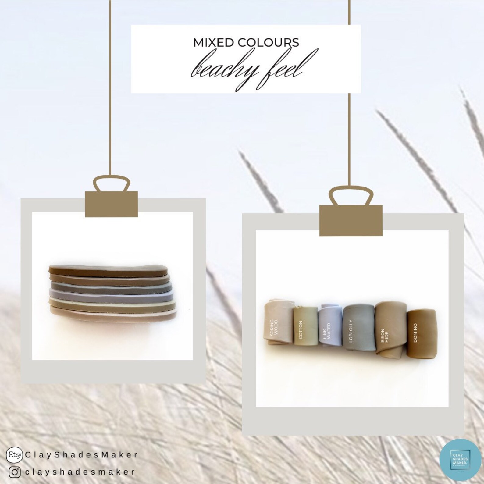 FIMO - Beachy Feel - 6 Colour Recipe Palette/ Polymer Clay Colour ...