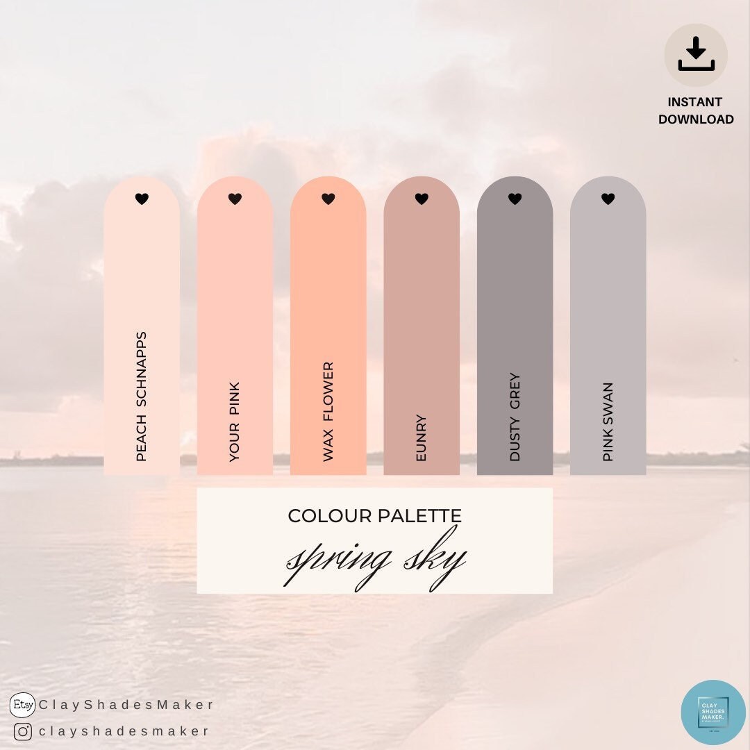 FIMO Spring Sky 6 Colour Recipe Palette/ Polymer Clay Colour /clay ...