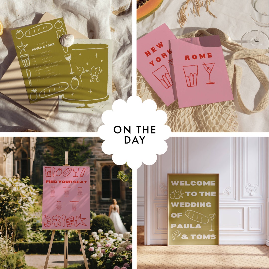 Scribble on the Day Wedding | Colorful Summer Wedding | Hand Drawn ...