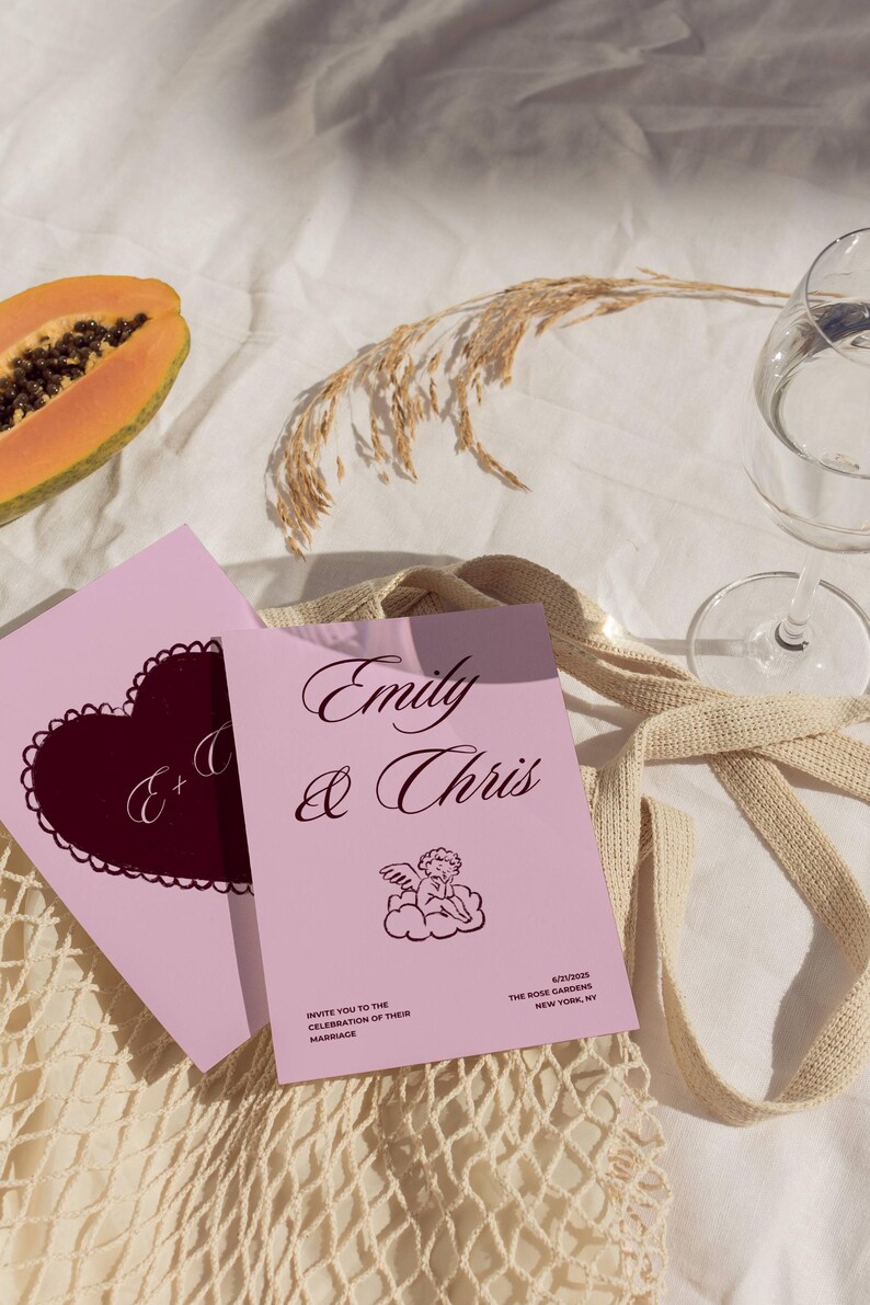Hand Drawn Wedding Invite Suite | Custom Illustrated Wedding Stationery ...