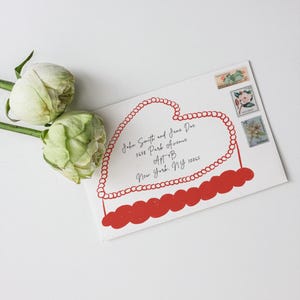 Whimsical Heart Cake Wedding Invitations | Hand Drawn Illustration ...