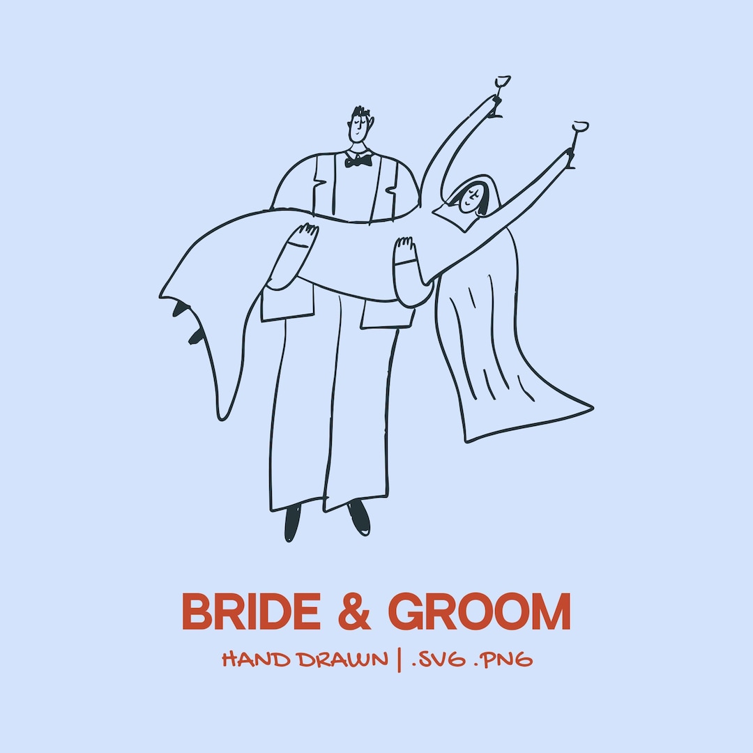 Groom Holding Bride Dancing Illustration, Wedding Logo Clipart, Wedding ...