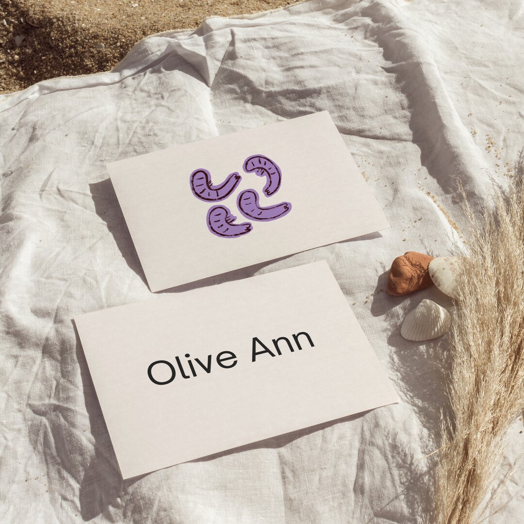 Hand Drawn Name Tags Summer Wedding | Custom Template | on the Day ...