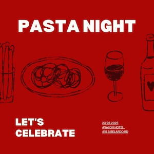 Hand-drawn Pasta Dinner Party Illustration Set | Whimsical Italian Food ...