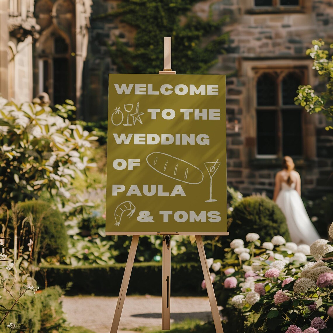 Hand Drawn Wedding Welcome Sign | on the Day Stationery | Bold ...