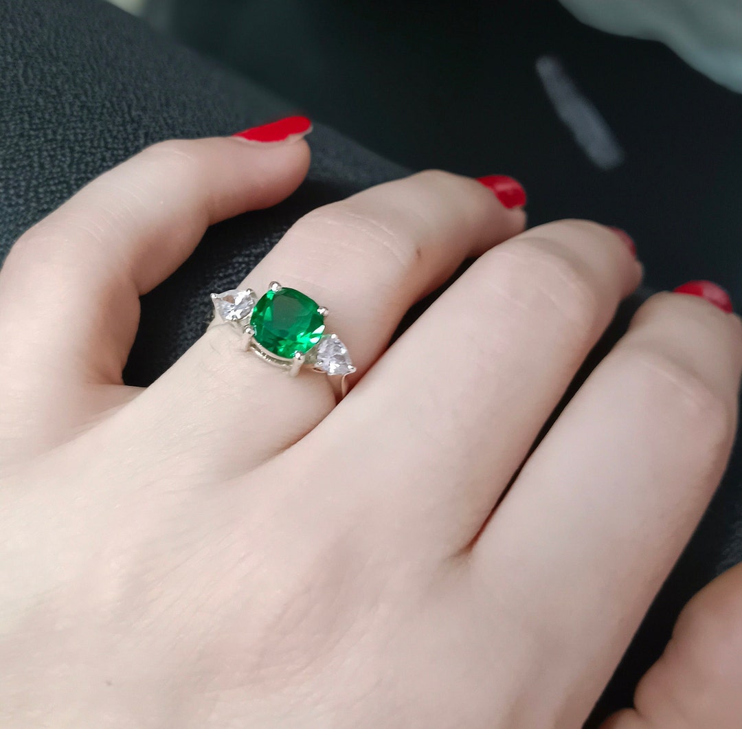 Stacking Emerald Eternity Ring, Stacking Ring, Dainty Ring, Gift Idea ...