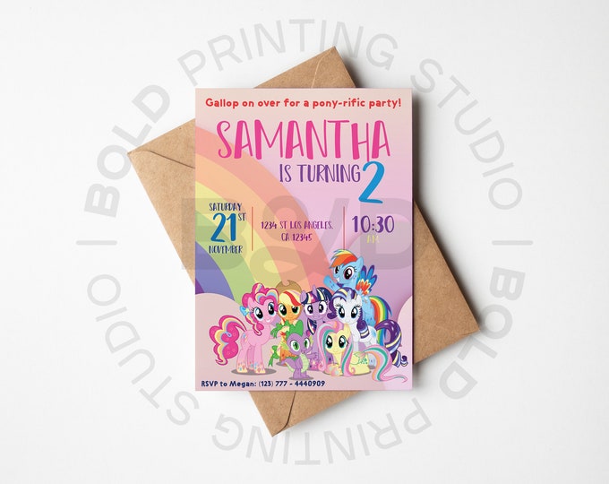 My Little Pony Invitation | Girl My Little Pony Birthday Invitation ...