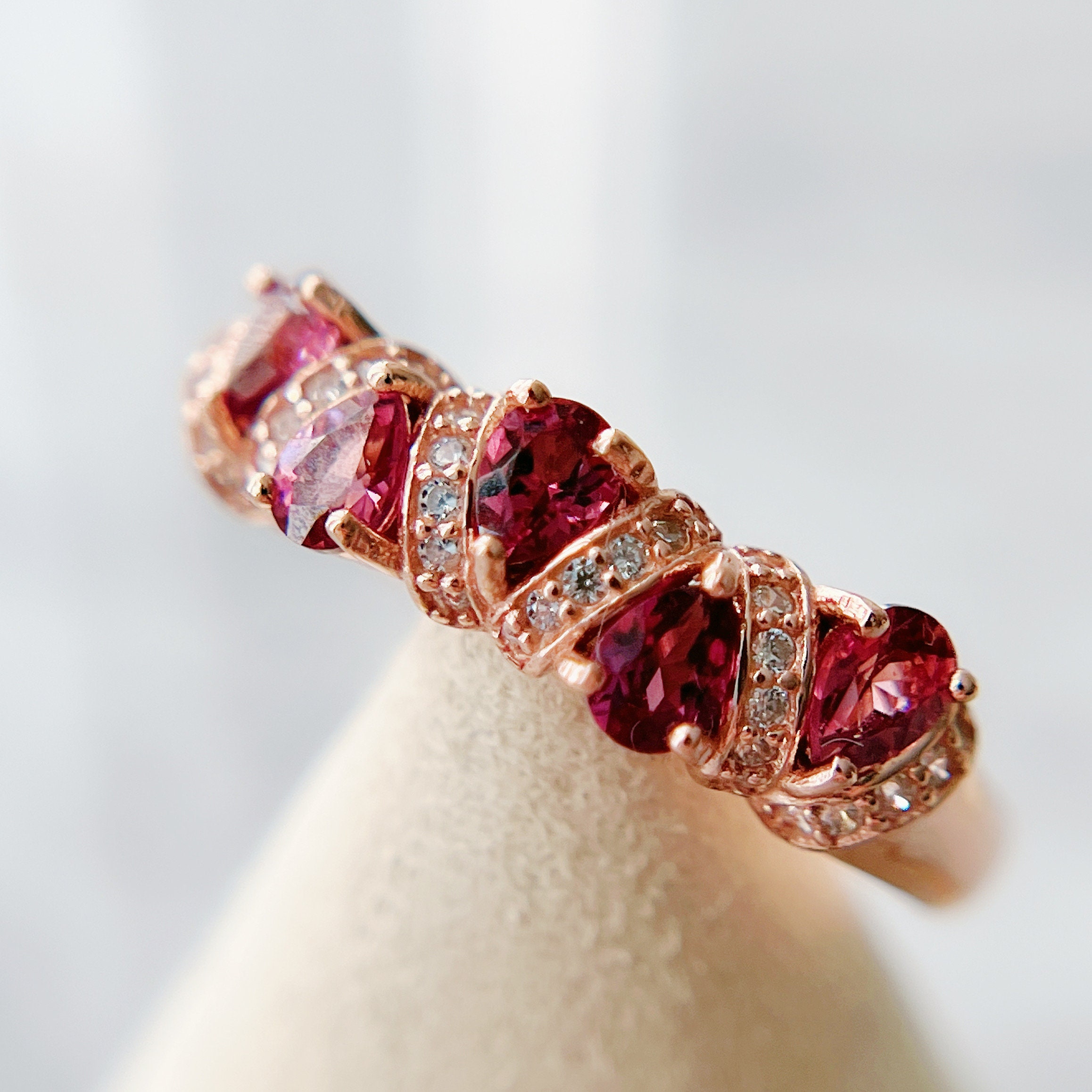 Natural Garnet Ring Sterling Silver Rose Gold Ring January - Etsy