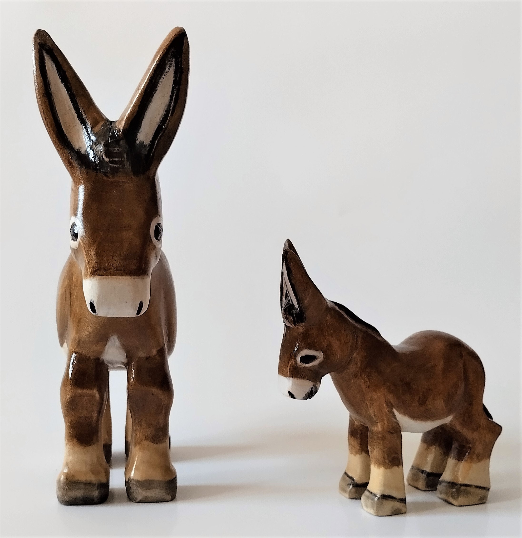 Hand Carved and Painted Wooden Donkey Statue. Sculpture of a - Etsy