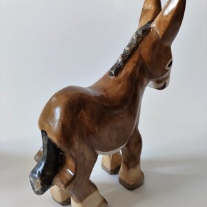 Hand Carved and Painted Wooden Donkey Statue. Sculpture of a - Etsy