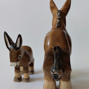 Hand Carved and Painted Wooden Donkey Statue. Sculpture of a - Etsy