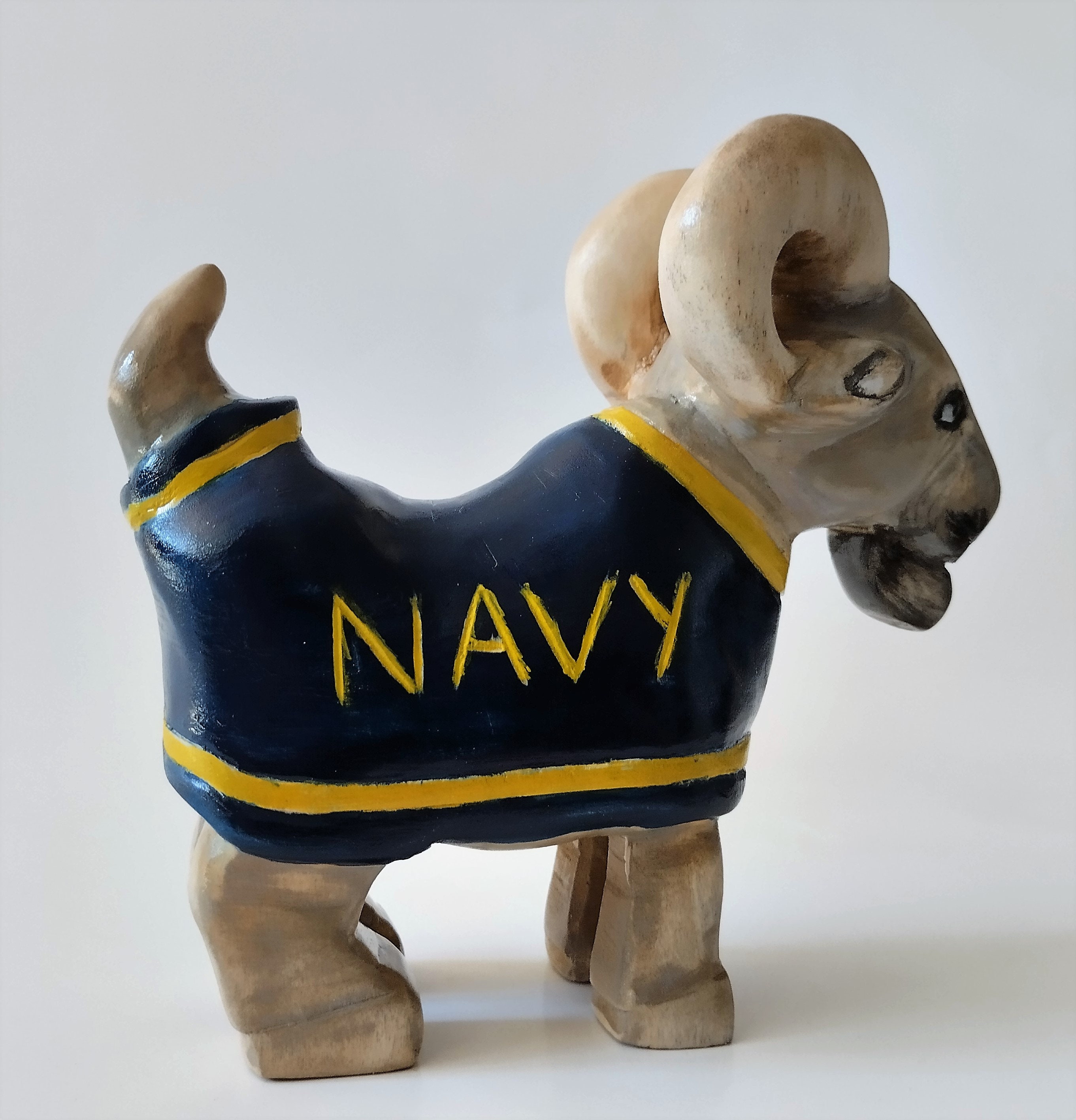Military Goat Sculpture. Wooden Navy Goat Statuette. Naval - Etsy