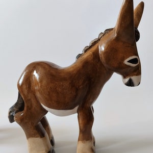 Hand Carved and Painted Wooden Donkey Statue. Sculpture of a - Etsy