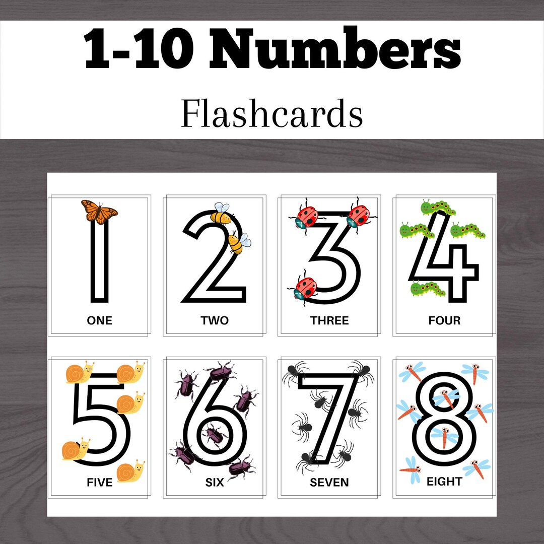 Number Flashcards 1-10: Montessori Homeschool Printable (digital ...