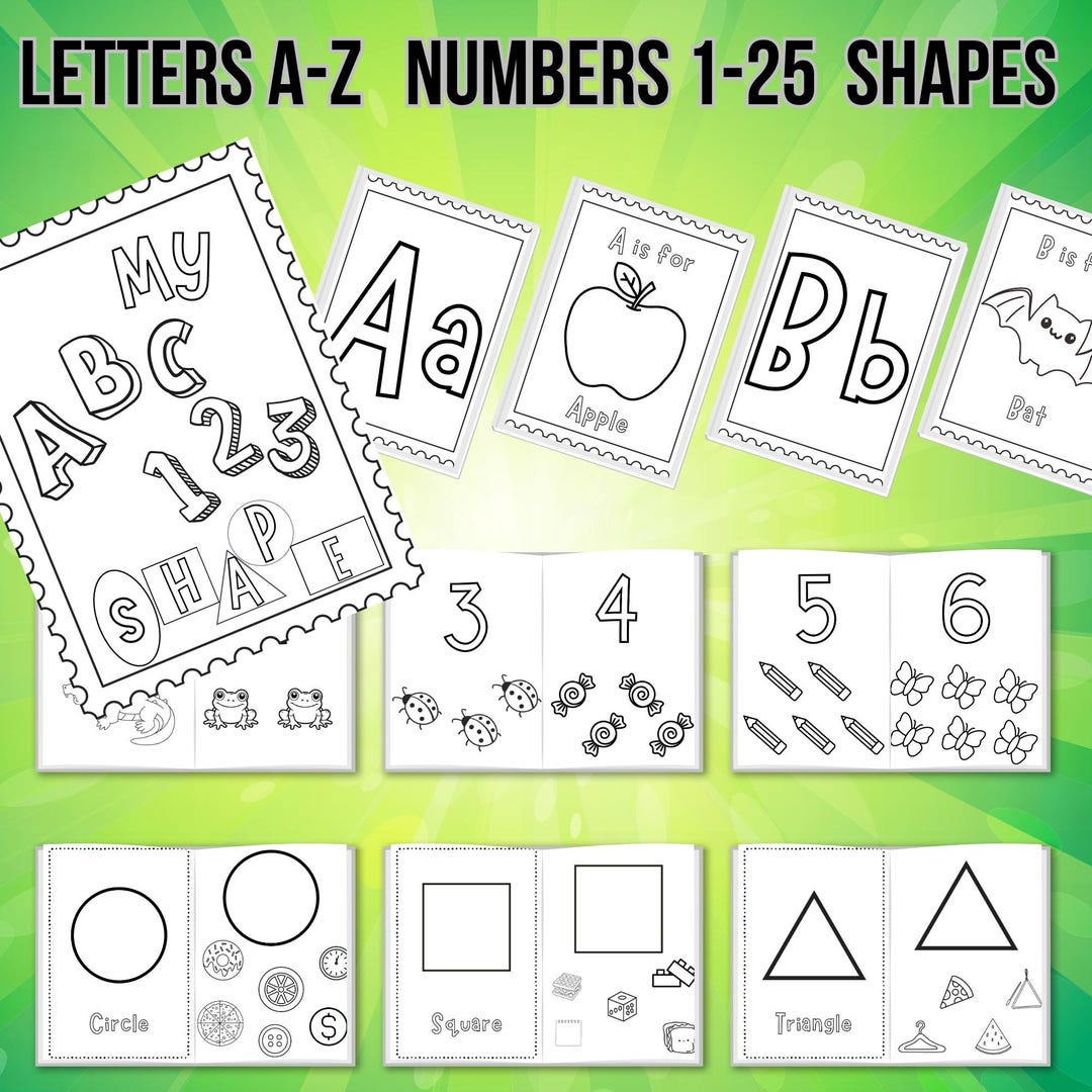 ABC Printable Coloring, 123 Printable Coloring, Shapes Printable ...
