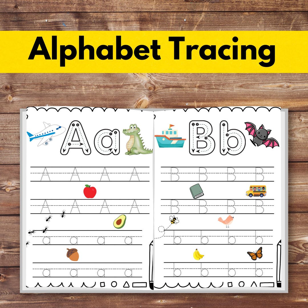 ABC Printable Tracing Worksheet, Alphabet Trace Workbook, Letter ...