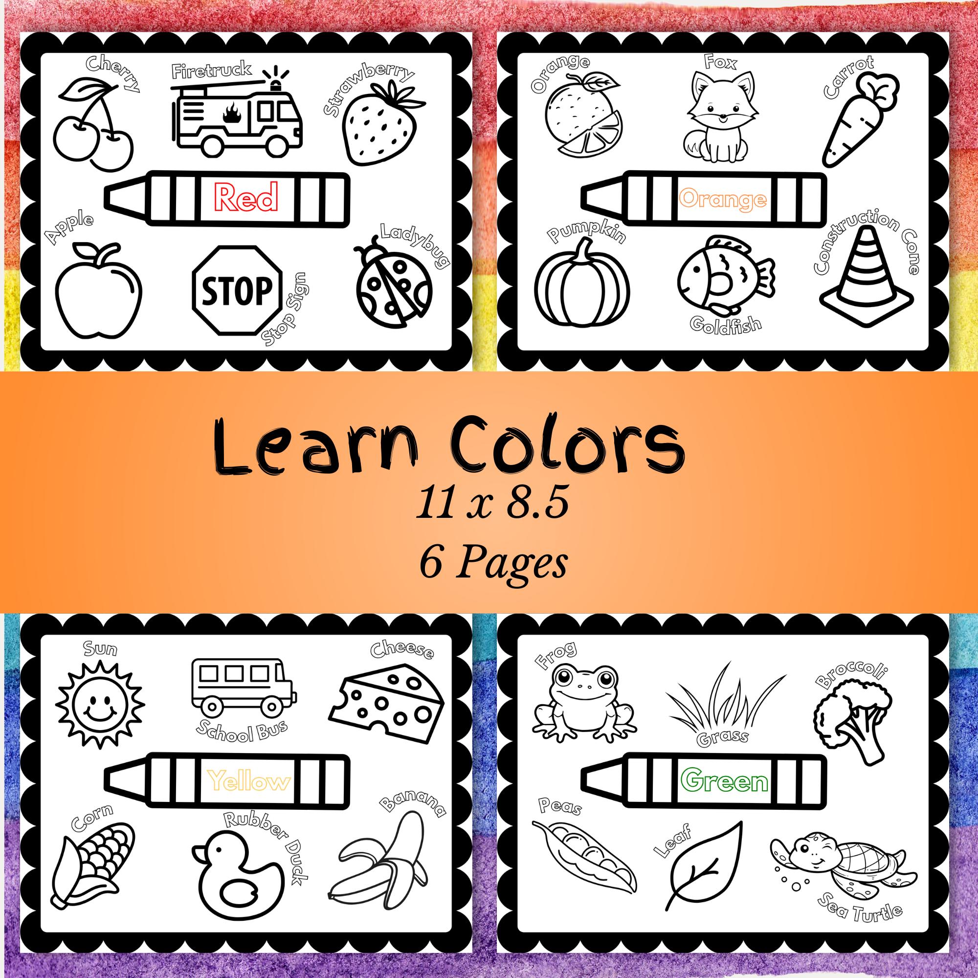 Learn Colors-printable Coloring Page, Printable Colors of the Week ...