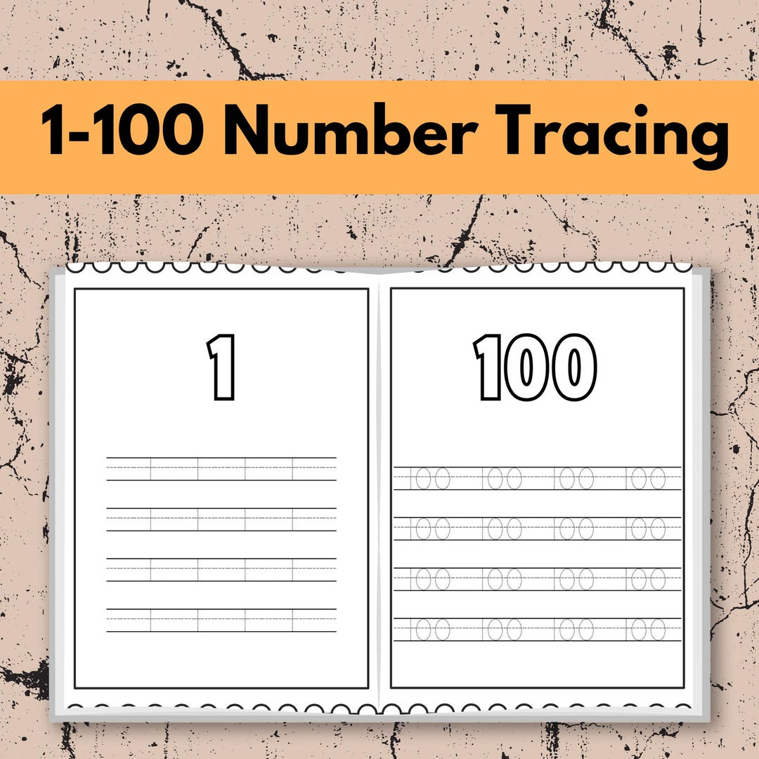 1-100 Printable Number Tracing, Printable Number Tracing Sheets, Kinder ...