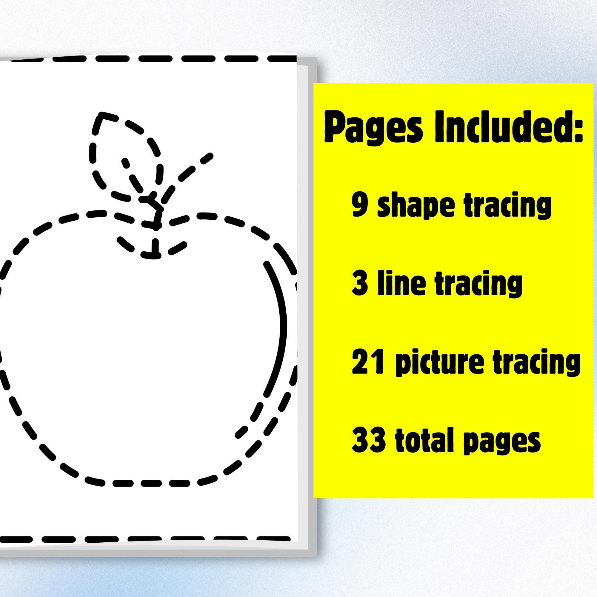 Preschool Shape & Line Tracing Worksheets (digital Download) - Etsy